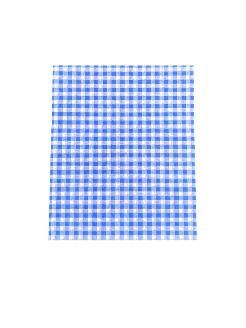 1000x Blue Gingham Greaseproof Paper Sheets (200x250mm) — Eco Supplies